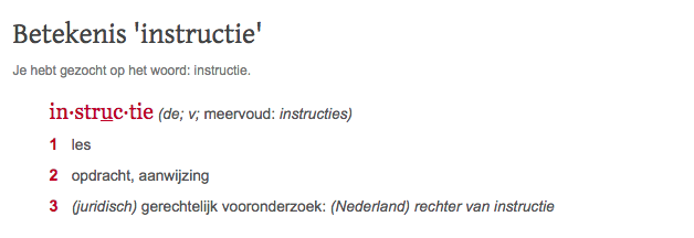 Instructie: De uitleg :: Instructies